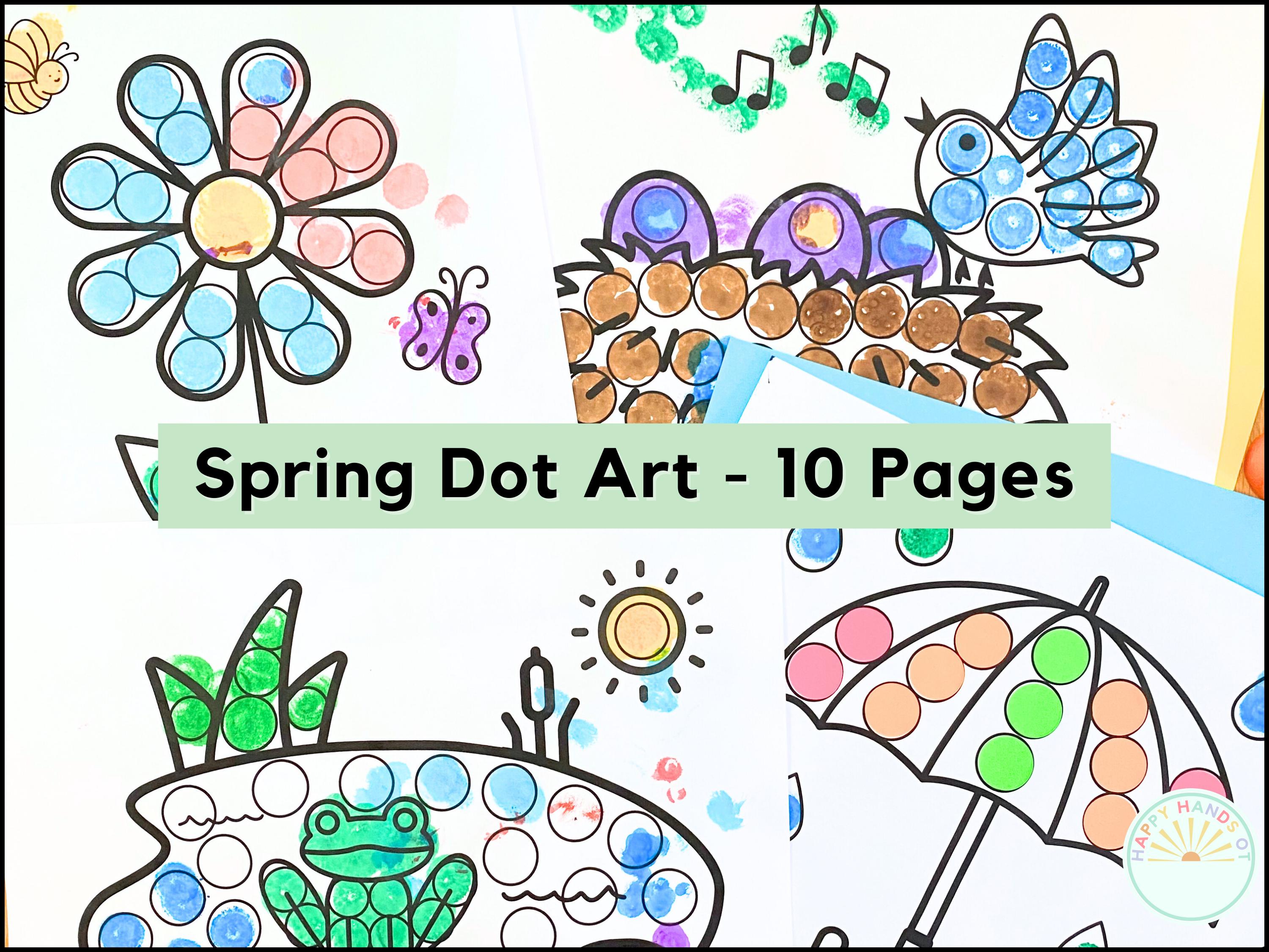 PRINTABLE BUNDLE - Spring Dot Art and Cutting Practice Spring Scissor ...