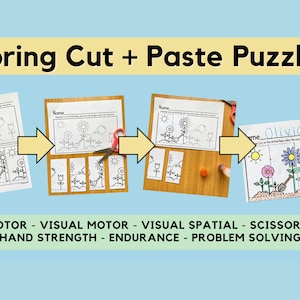 Spring Cut and Paste Puzzles Scissor Skill Preschool Worksheets for ...