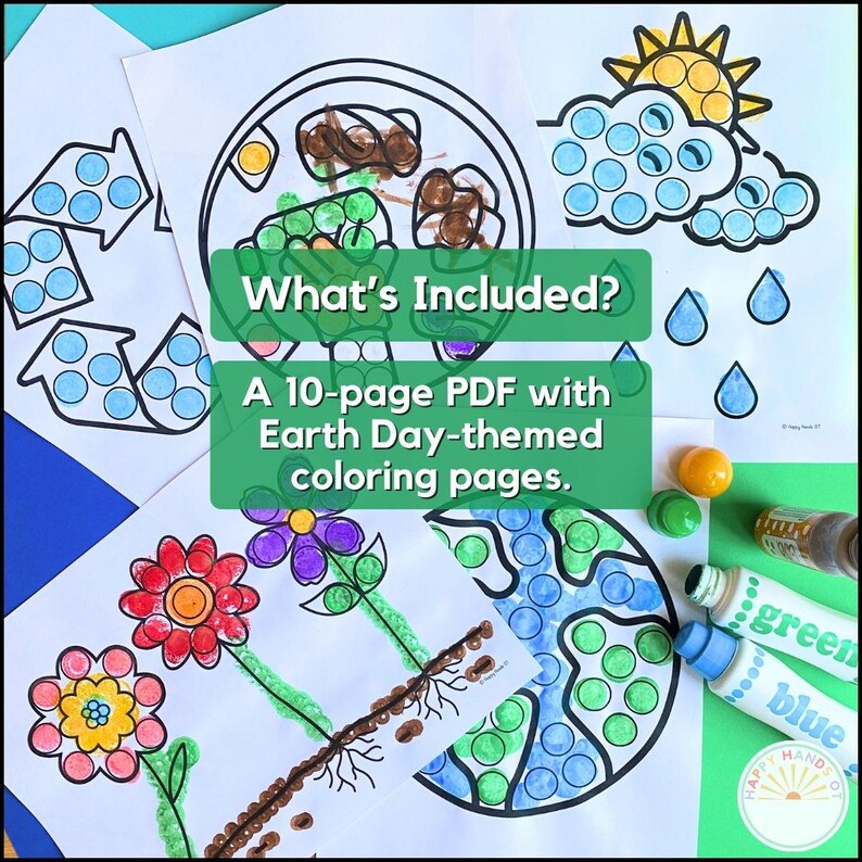 Earth Day Dot Art Printable Earth Day Coloring Pages Earth Day Kids ...