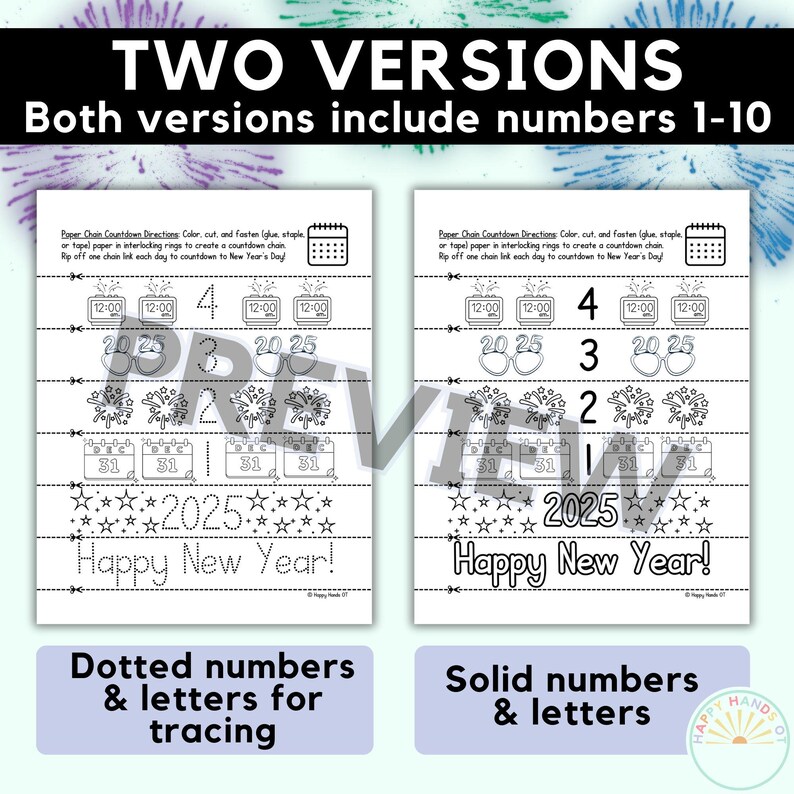 2025 New Years Countdown Paper Chain New Years Eve Kids Craft Simple ...