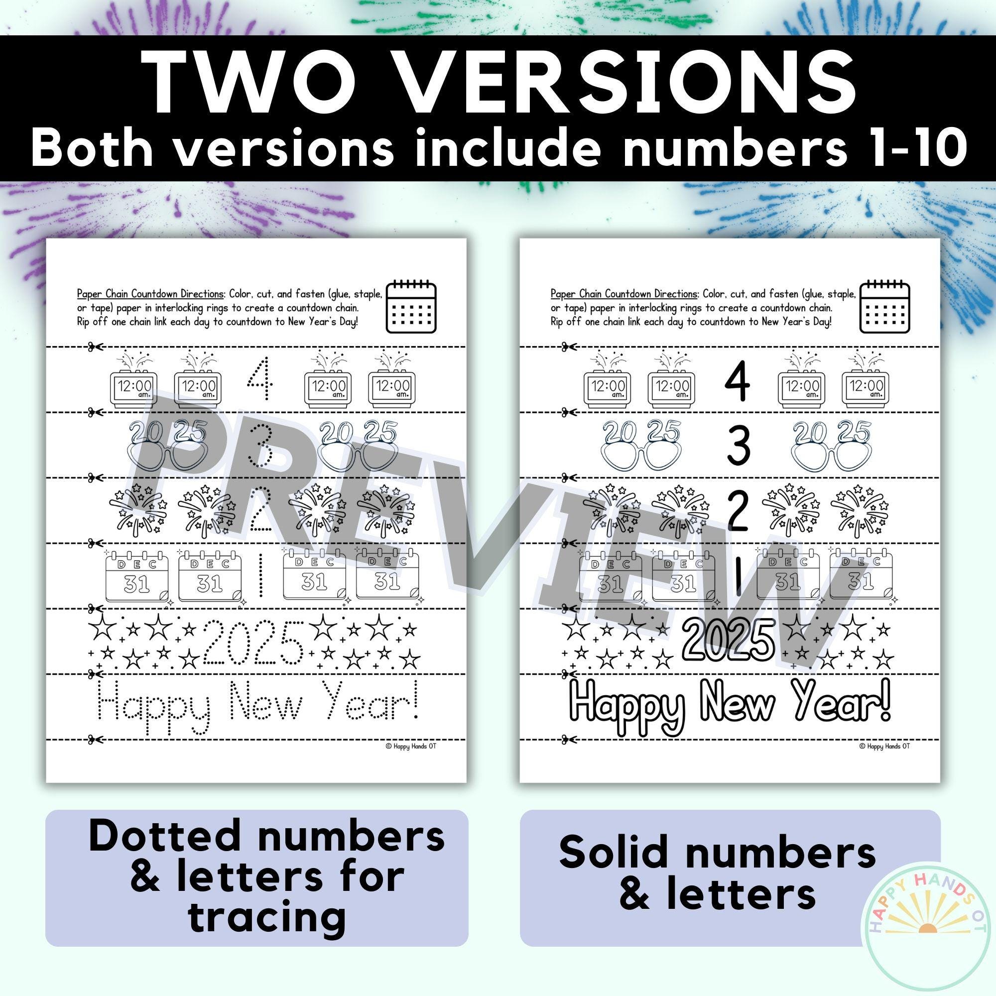 2025 New Years Countdown Paper Chain New Years Eve Kids Craft Simple ...