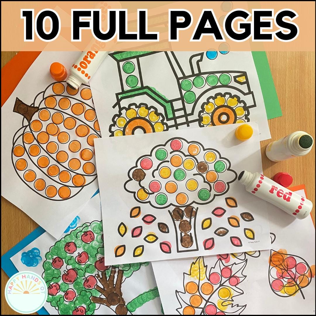 Fall Dot Marker Prek Worksheets Simple Homeschool Morning Worksheets ...