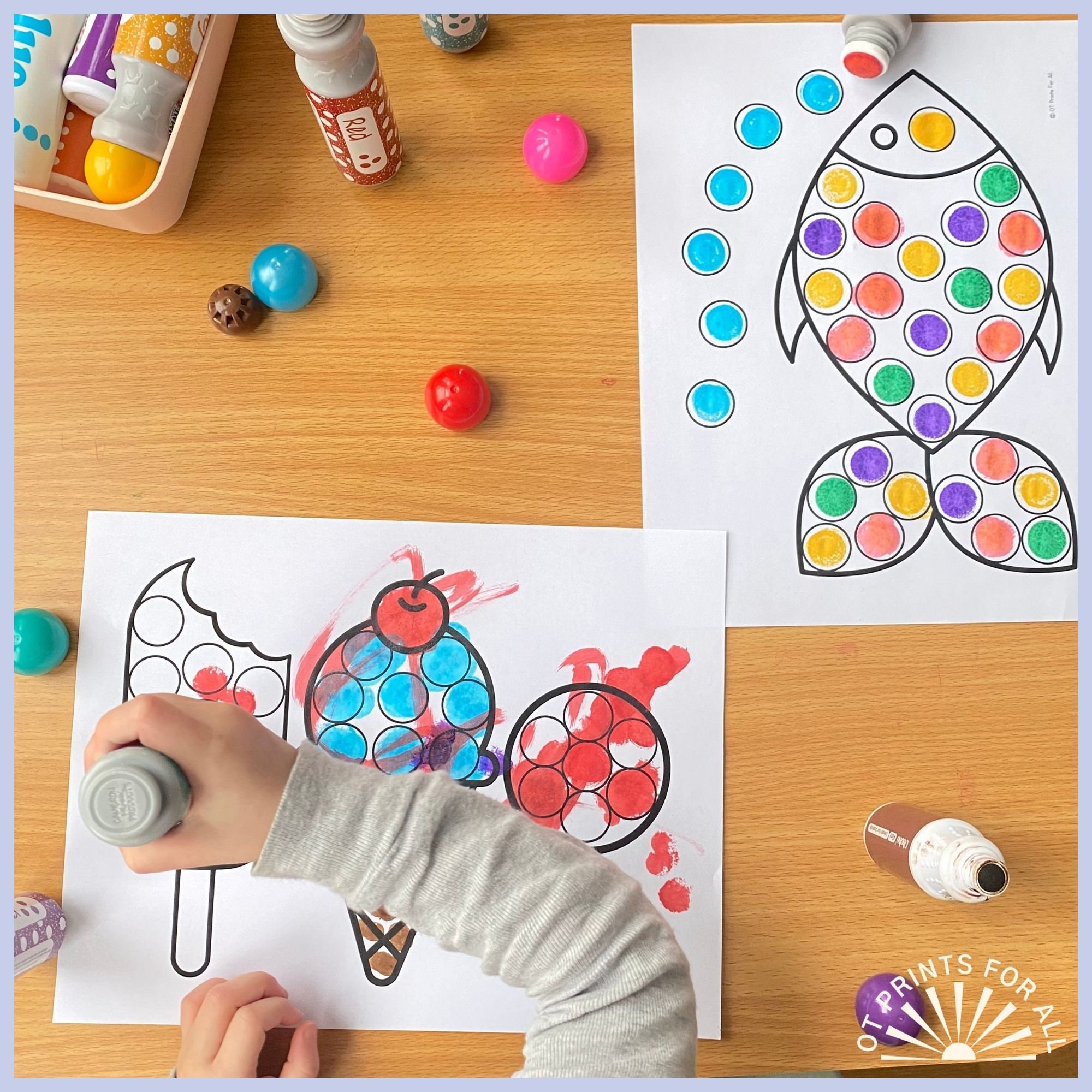 Summer Dot Art Printable Preschool Summer Worksheets for Kids Summer ...