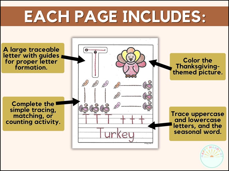 Thanksgiving ABC Tracing Worksheets Letter Tracing Pre K Worksheets ...
