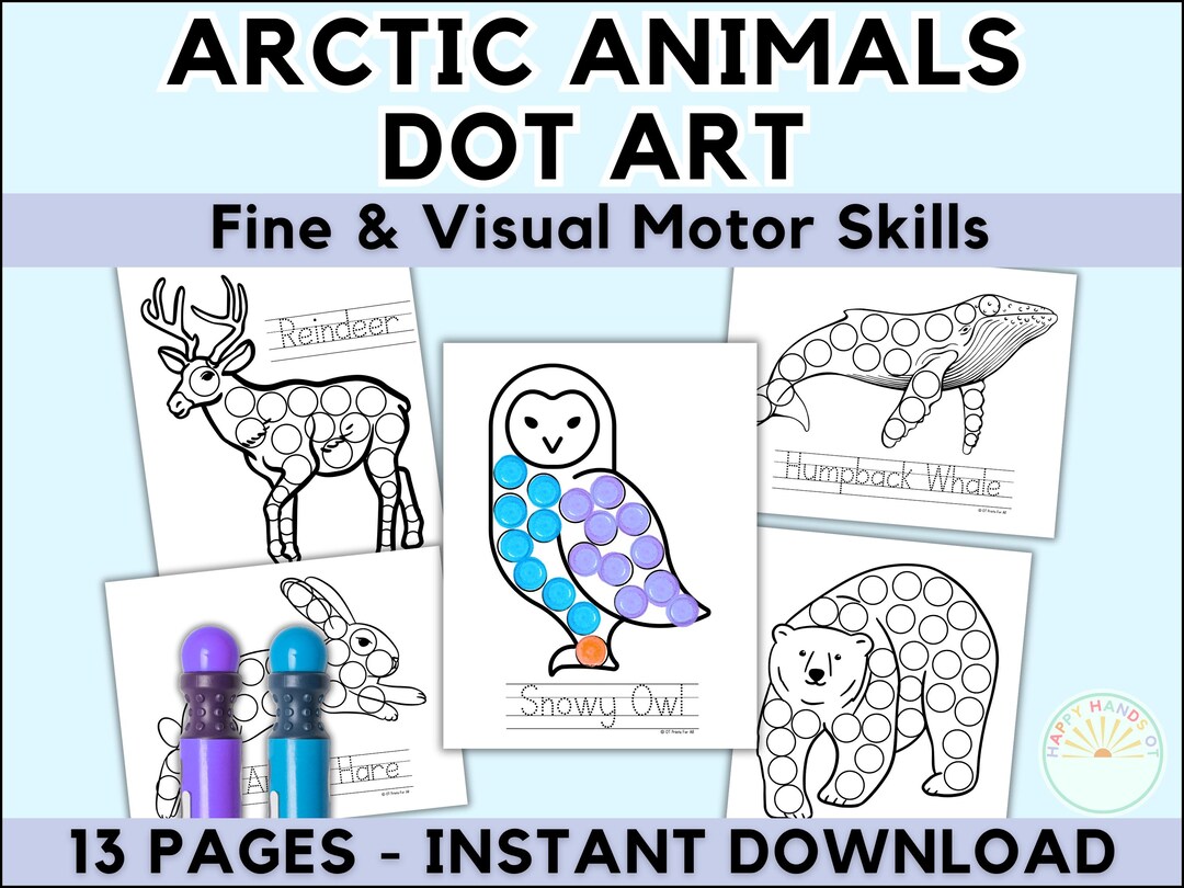 Arctic Animals Preschool Dot Marker Printable Arctic Animals Coloring ...