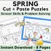 Spring Cut and Paste Puzzles Scissor Skill Preschool Worksheets for ...