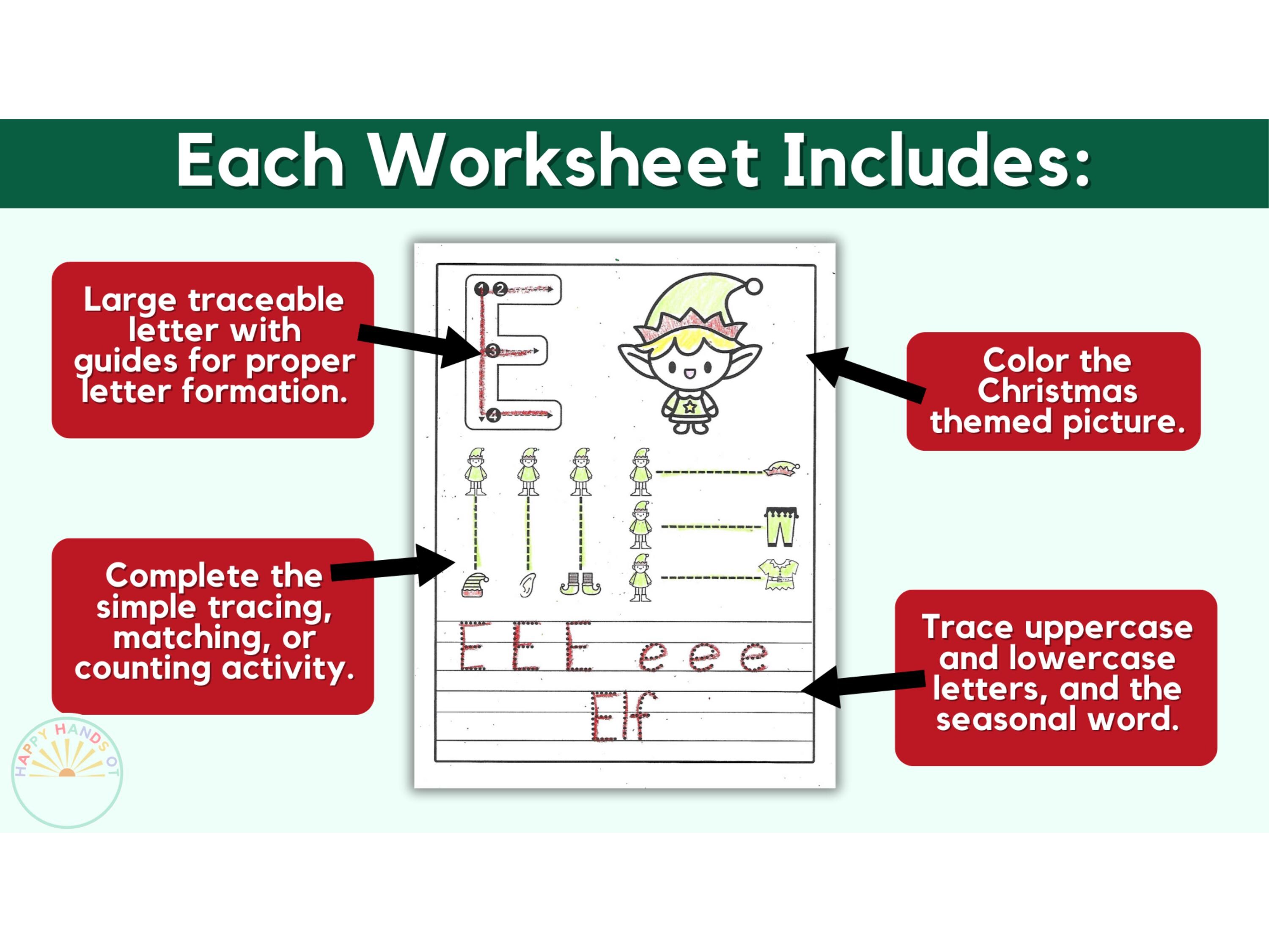 Christmas ABC Tracing Worksheet Letter Tracing Pre K Worksheets ...