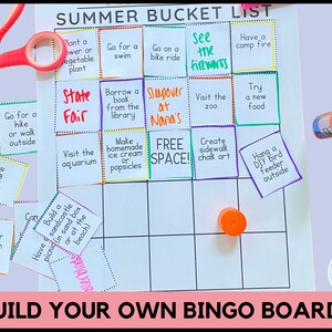 Summer Bingo Bucket List Template Scissor Skill Summer Bucket List ...