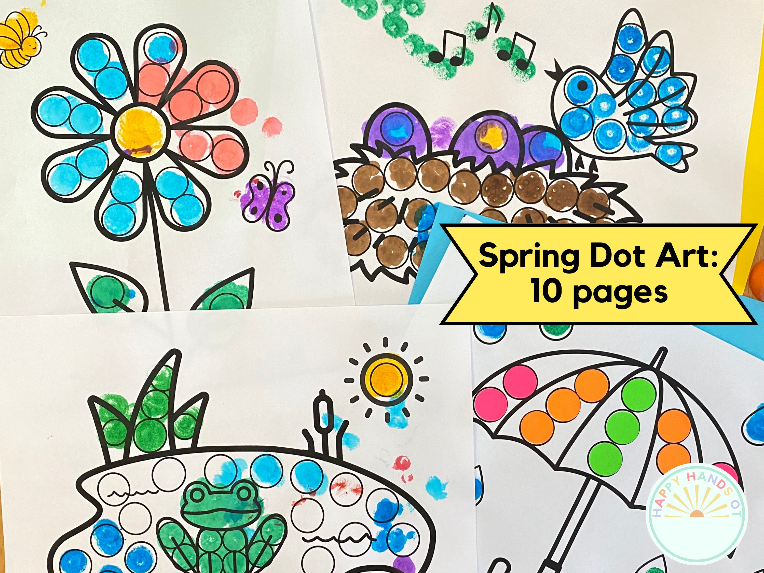 BUNDLE 4 Seasons Dot Art Preschool Worksheets for Kids With Spring ...