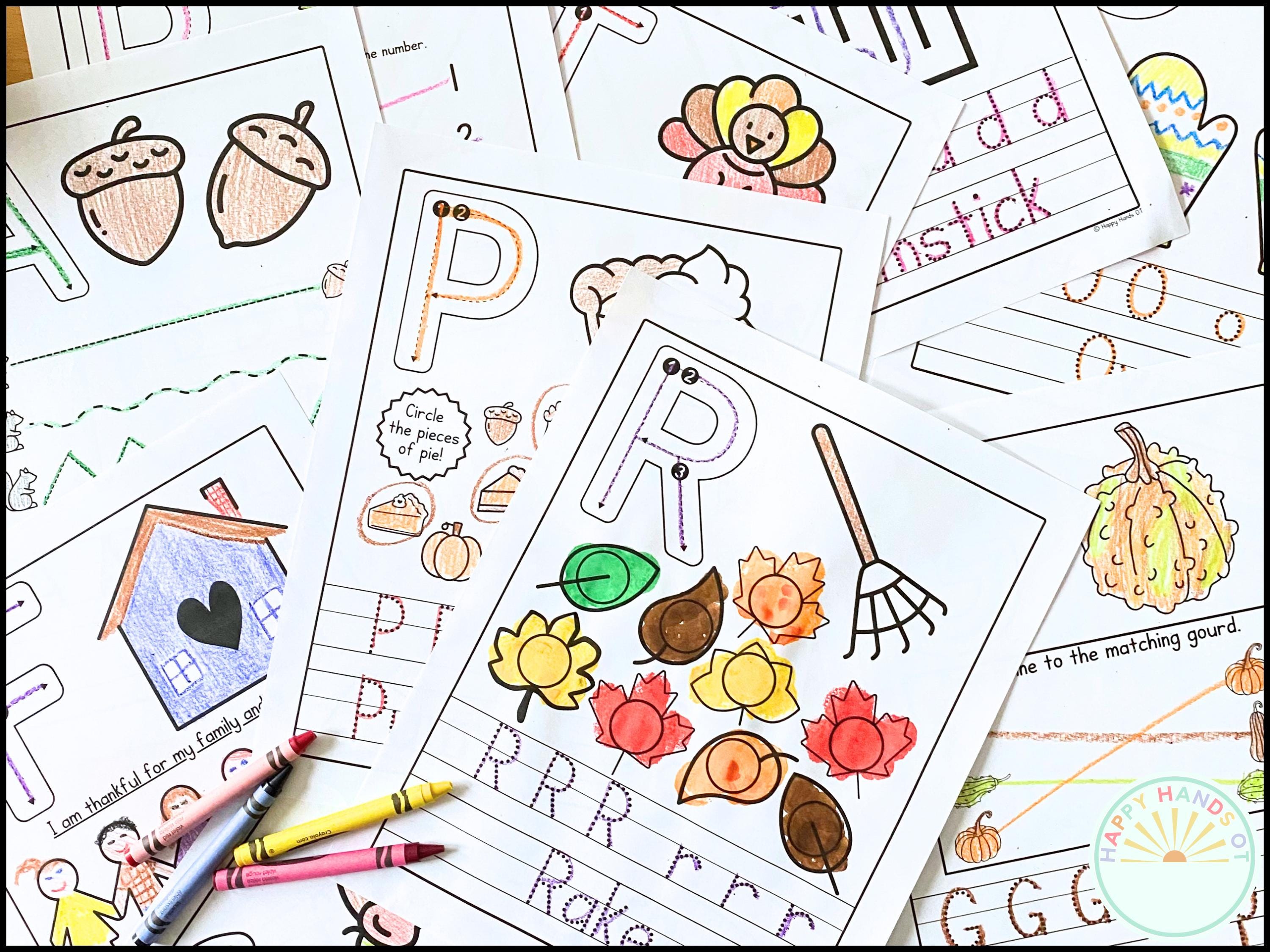 Thanksgiving ABC Tracing Worksheets Letter Tracing Pre K Worksheets ...