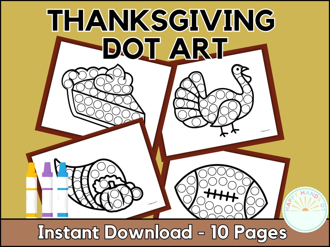 Thanksgiving Dot Art November No Prep Thanksgiving Dot Marker Turkey ...