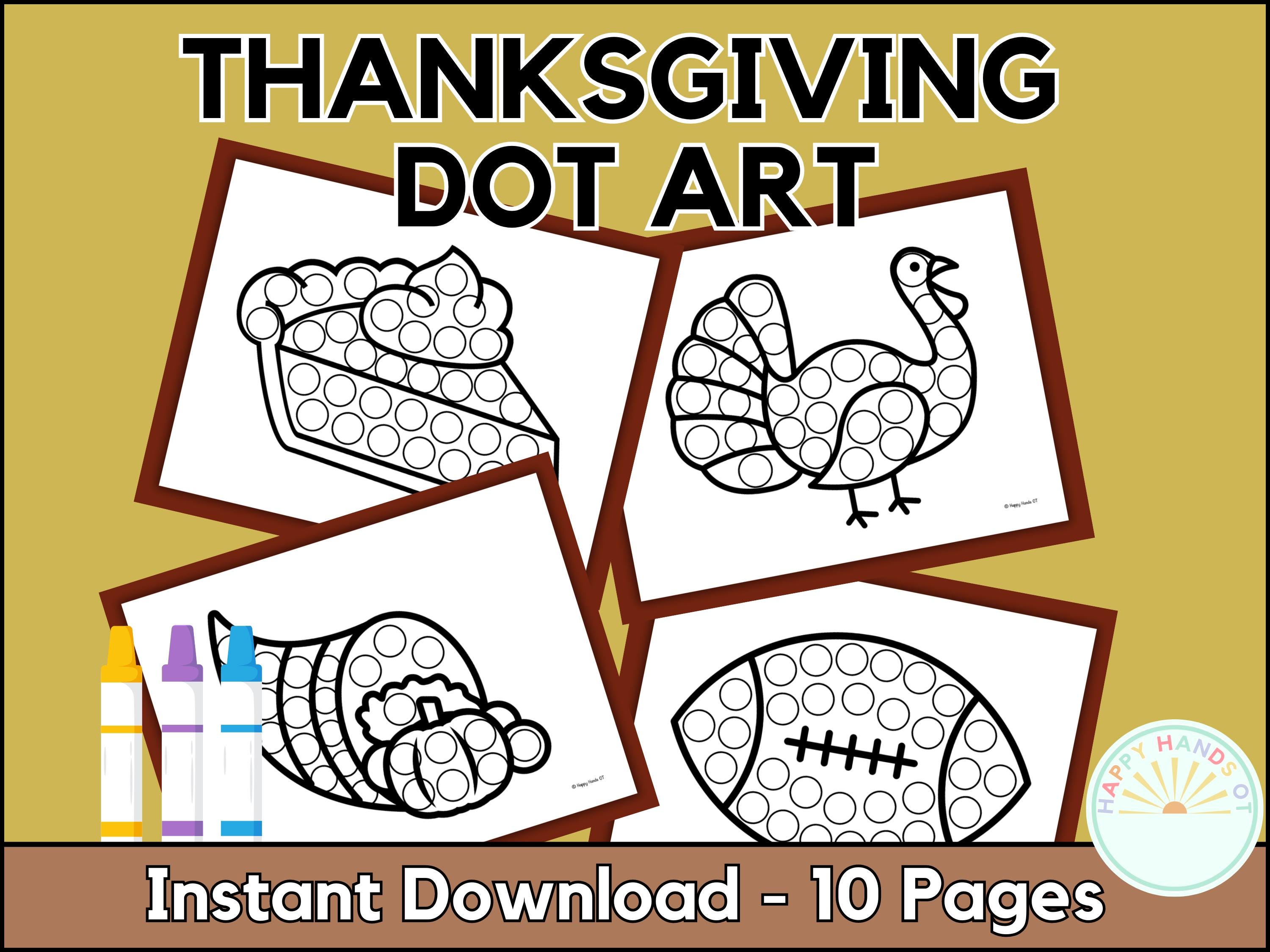 Thanksgiving Dot Art November No Prep Thanksgiving Dot Marker Turkey ...