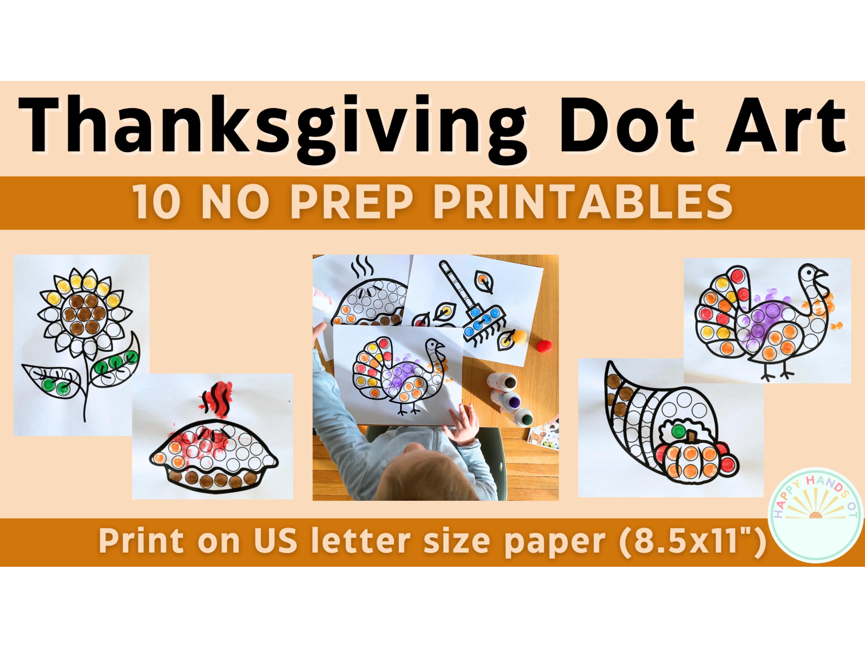 Thanksgiving Dot Art November No Prep Thanksgiving Dot Marker Turkey ...