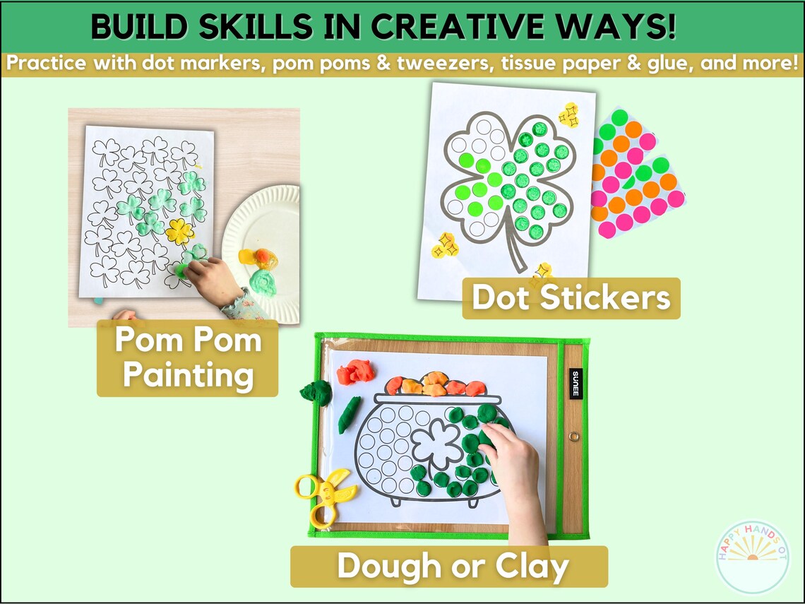 St Patricks Day Dot Art Preschool Worksheets for Kids Dot Marker ...