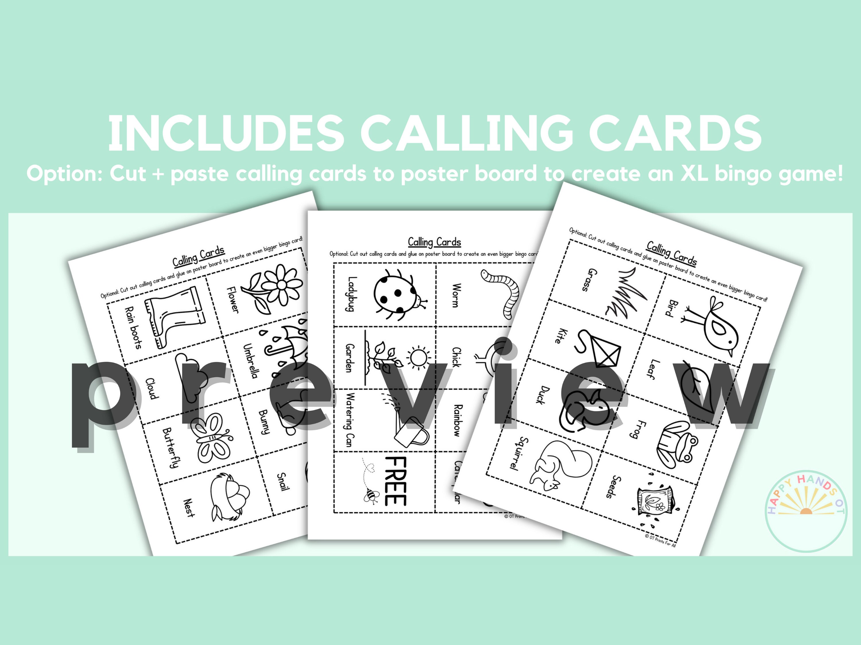 Spring Bingo Cards Make Your Own Bingo Game Spring March Activities Cut ...