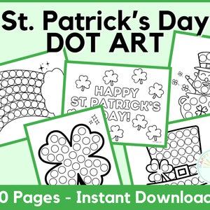 St Patricks Day Dot Art Preschool Worksheets for Kids Dot Marker ...