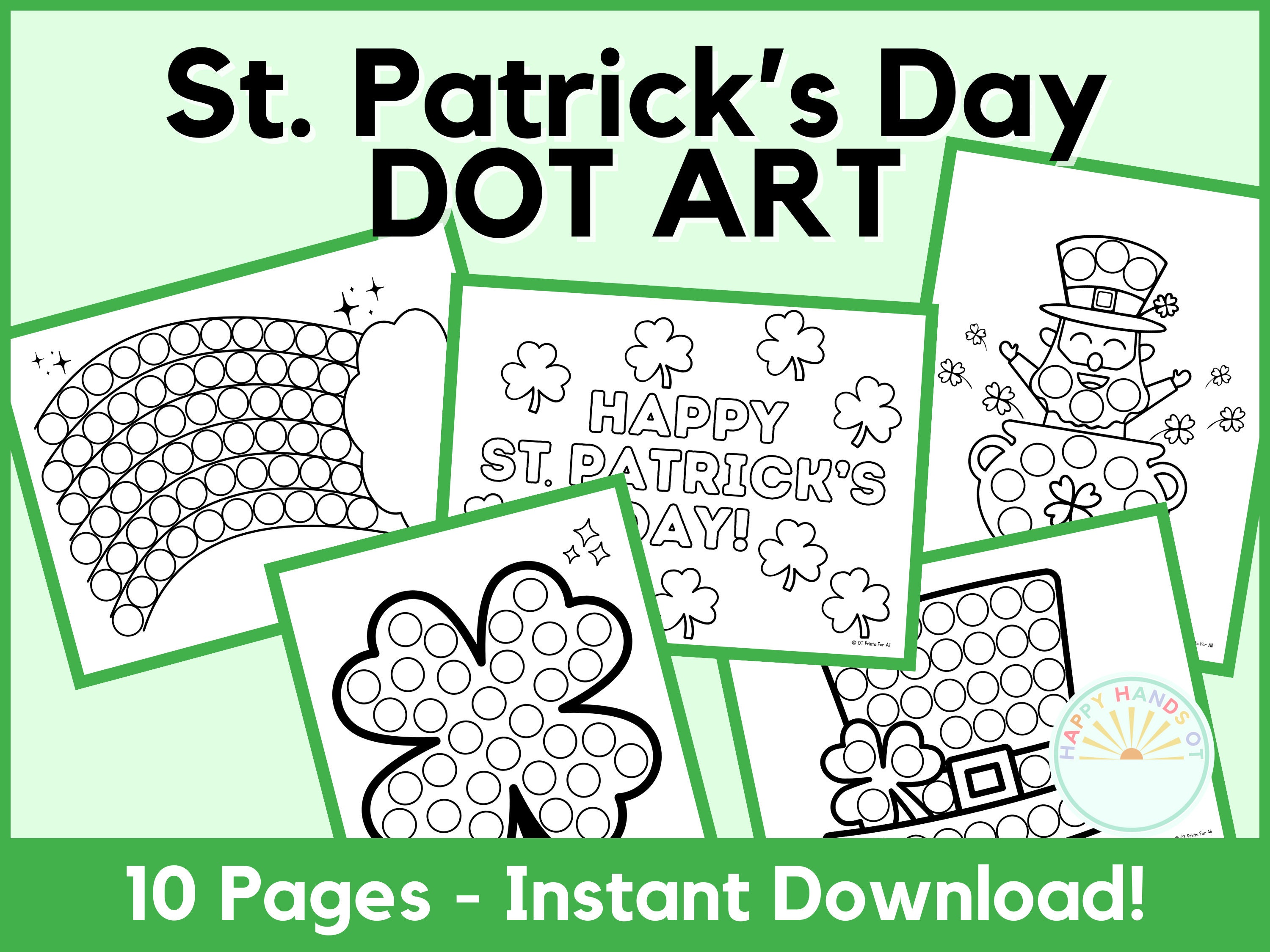 St Patricks Day Dot Art Preschool Worksheets for Kids Dot Marker ...