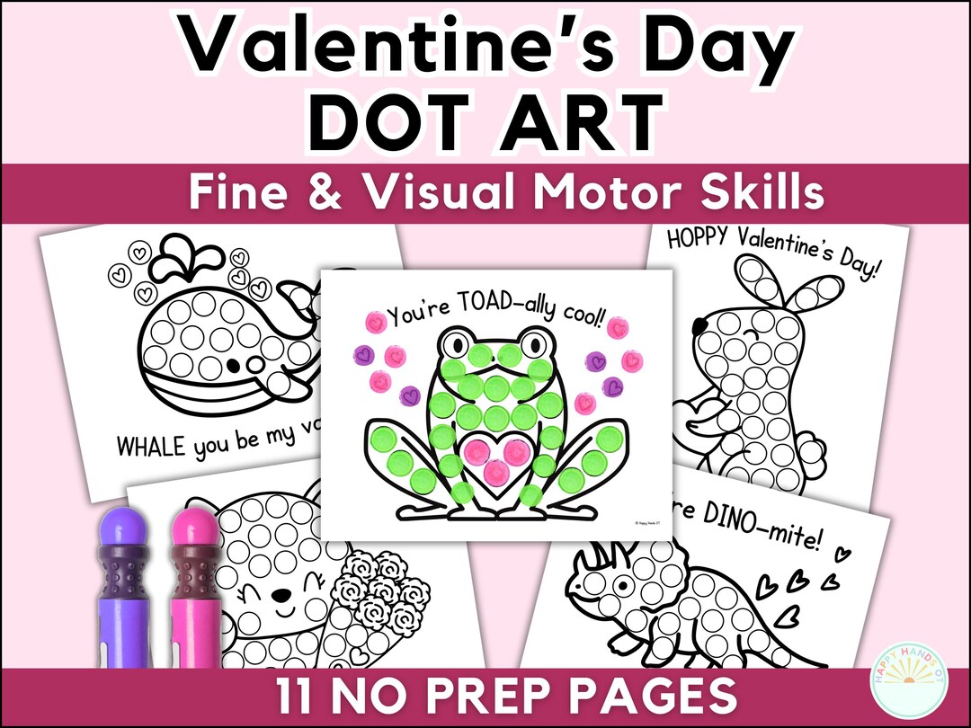 Valentines Day Dot Marker Toddler Valentine Cards Preschool Valentines ...