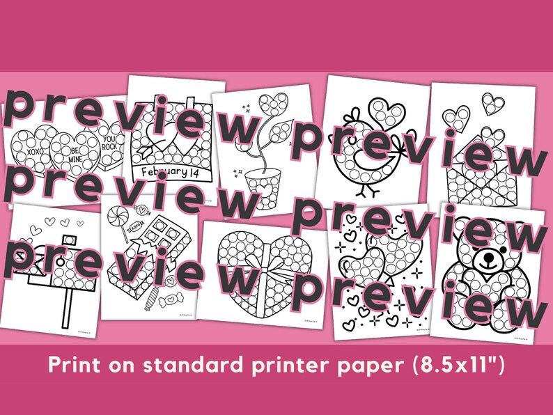 Valentines Day Dot Art Printable Preschool Valentines Worksheets for ...