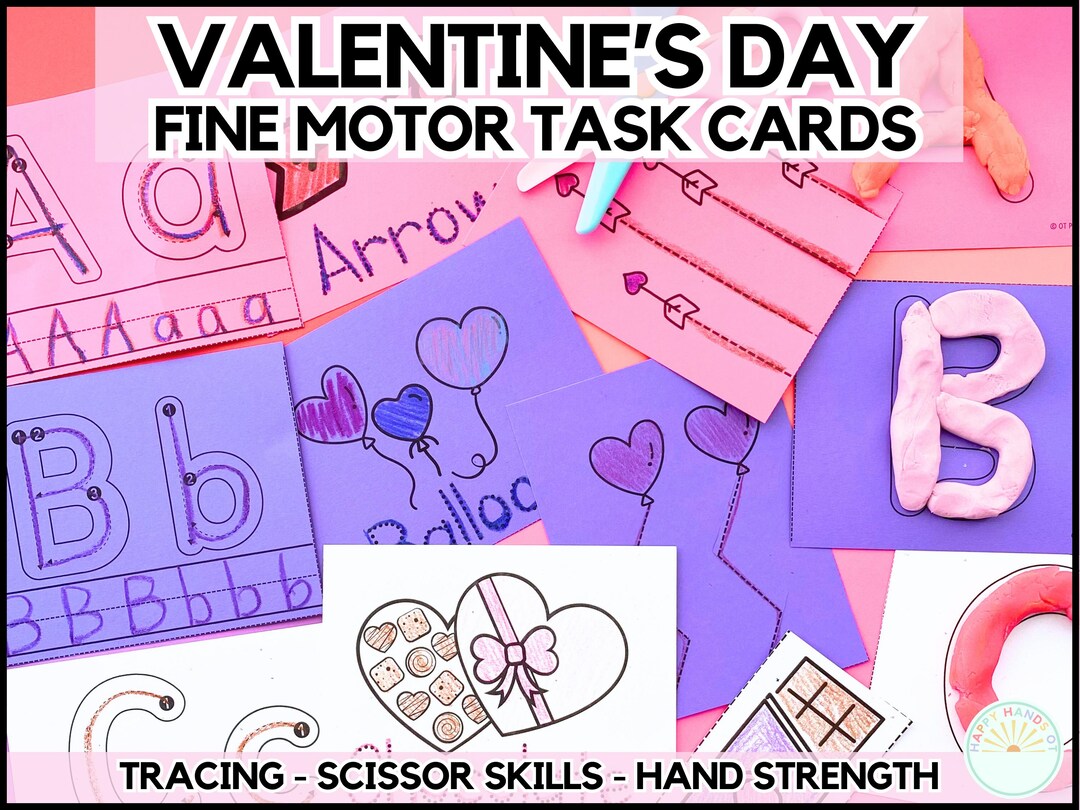 Preschool Valentine's Day Fine Motor Task Cards - Prek Valentines ...