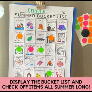 Summer Bingo Bucket List Template Scissor Skill Summer Bucket List ...