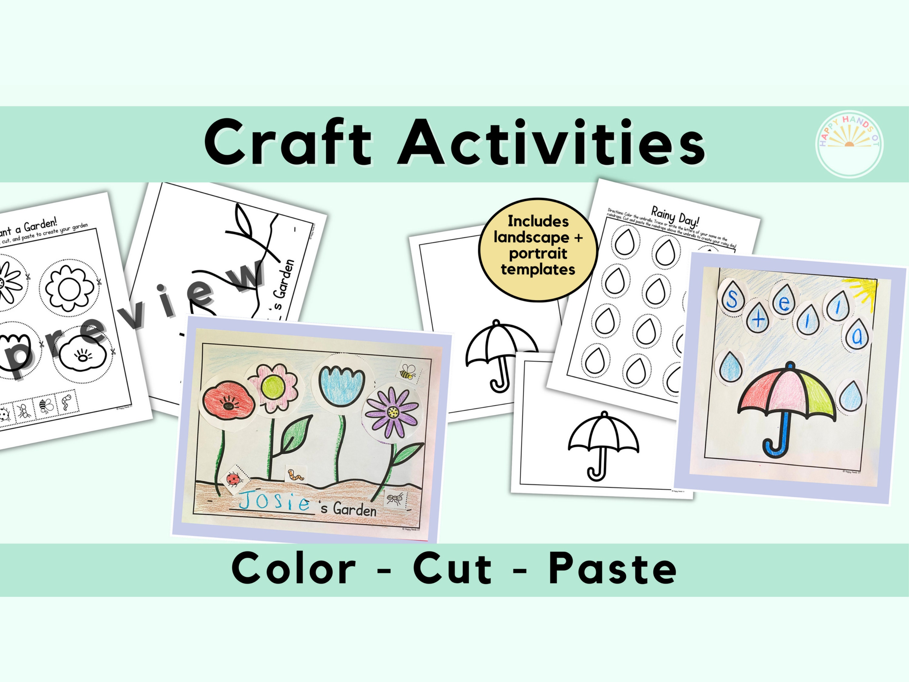 PRINTABLE BUNDLE Spring Dot Art and Cutting Practice Spring Scissor ...