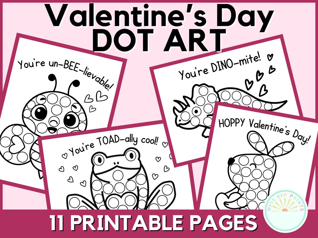 Valentines Day Dot Marker Toddler Valentine Cards Preschool Valentines ...