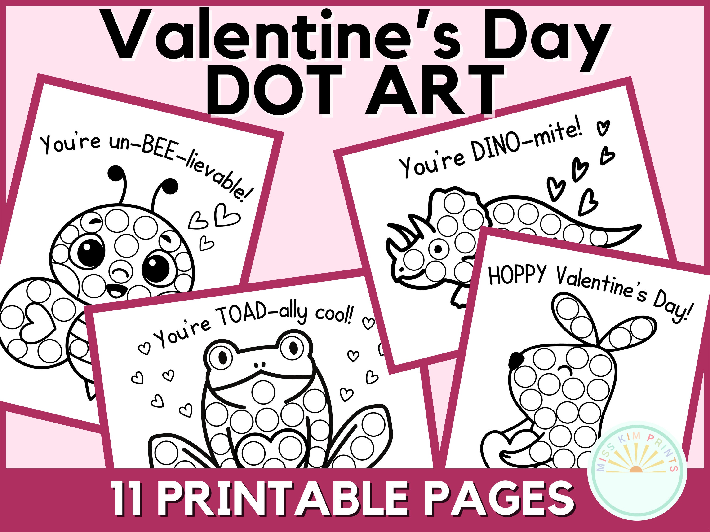 Valentines Day Dot Marker Toddler Valentine Cards Preschool Valentines ...