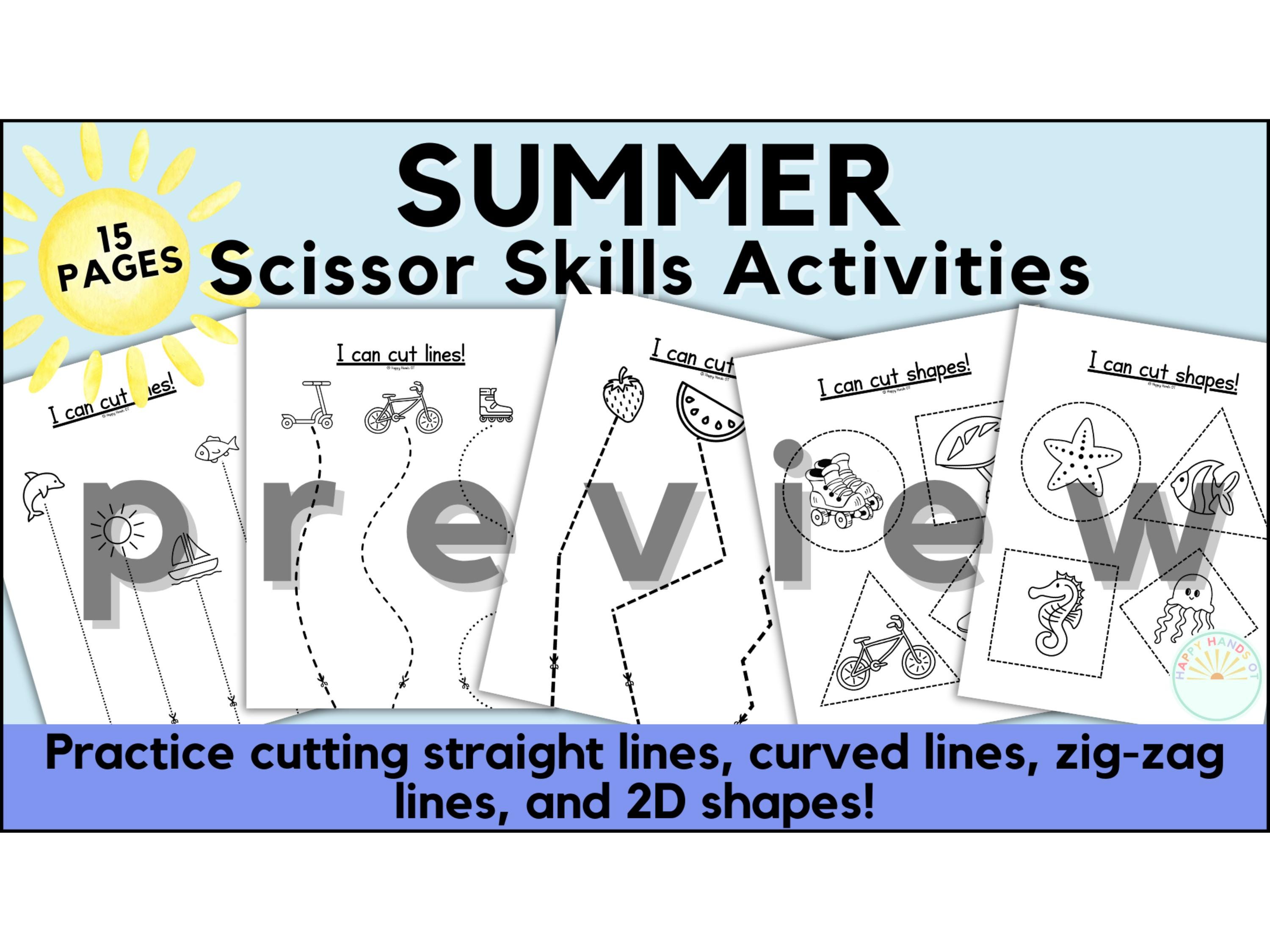 PRINTABLE BUNDLE - Summer Dot Art and Cutting Practice Scissor Skill ...