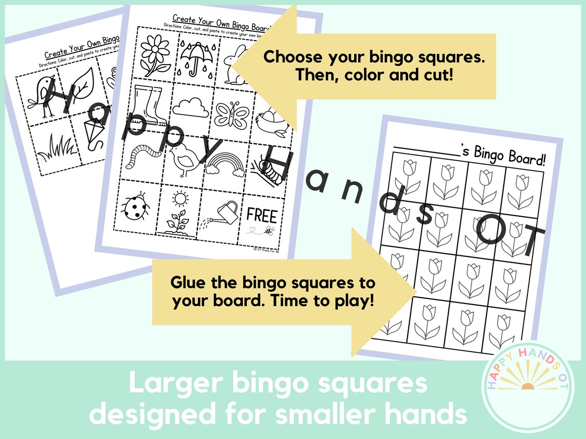 Spring Bingo Cards Make Your Own Bingo Game Spring March Activities Cut ...
