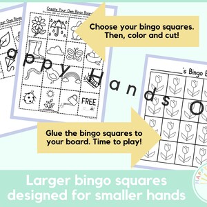 Spring Bingo Cards Make Your Own Bingo Game Spring March Activities Cut ...