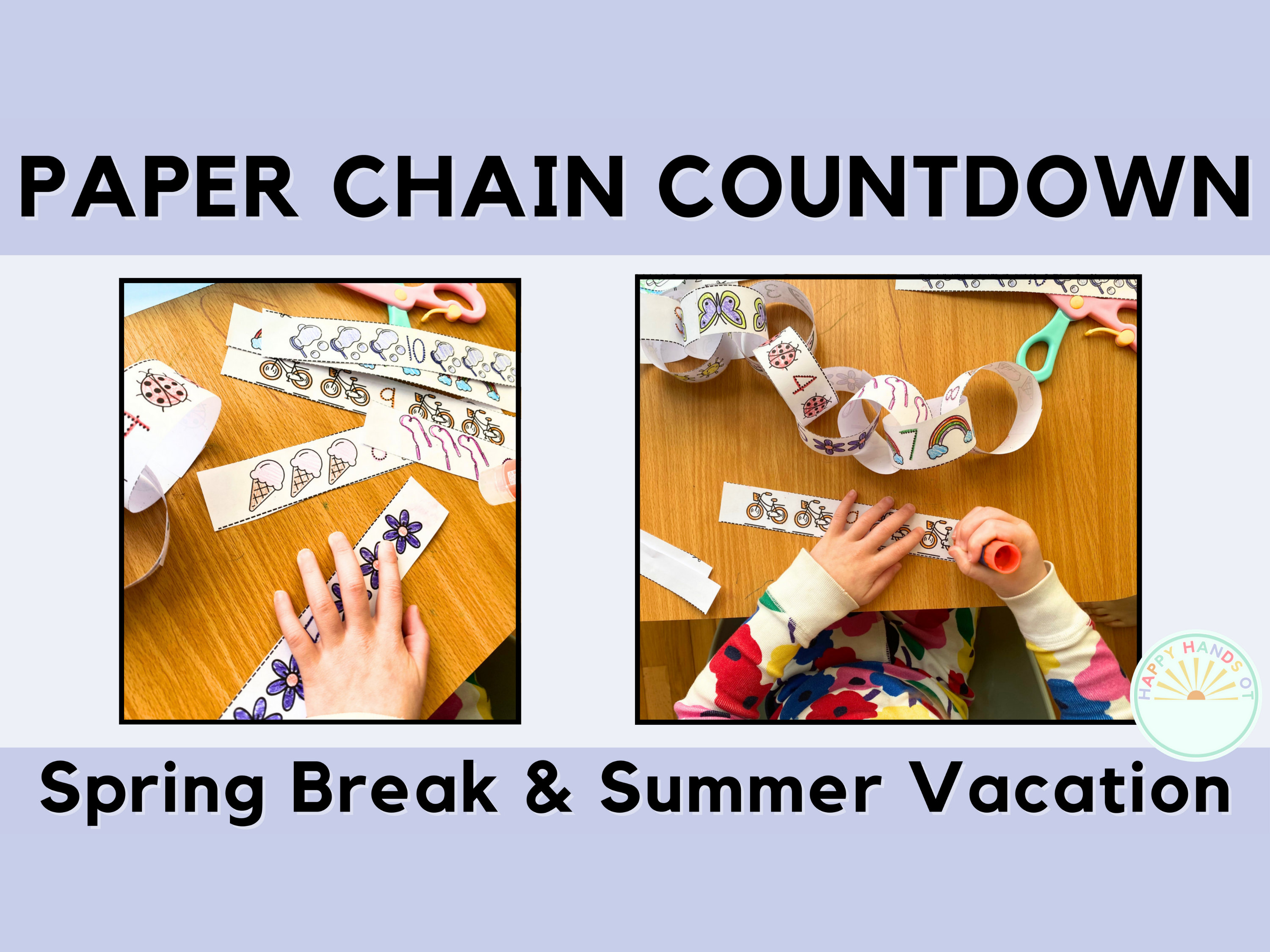 Summer Vacation Countdown Paper Chain Craft Printable Countdown Cut and ...