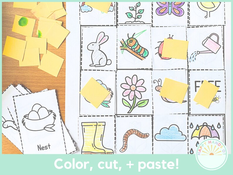 Spring Bingo Cards Make Your Own Bingo Game Spring March Activities Cut ...