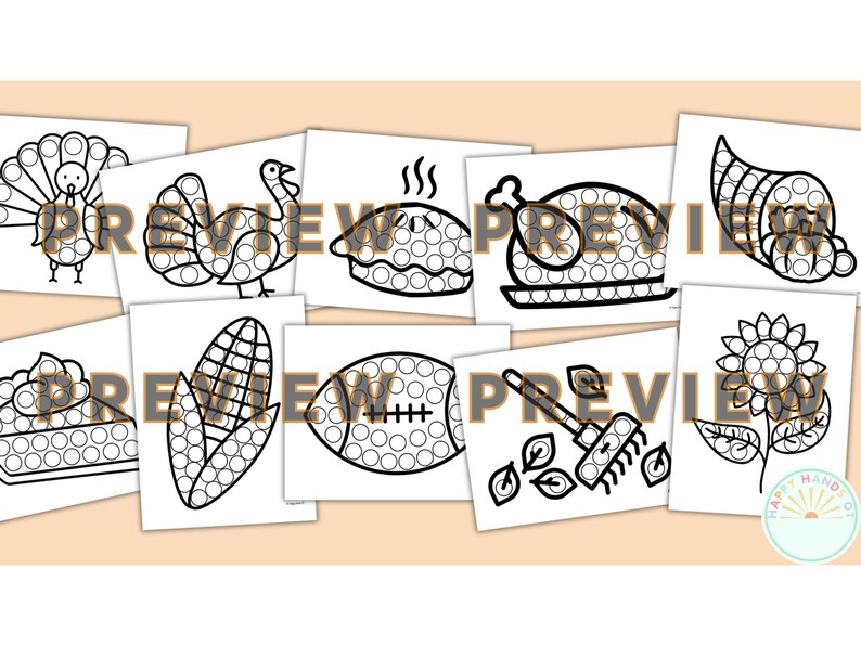 Thanksgiving Dot Art November No Prep Thanksgiving Dot Marker Turkey ...