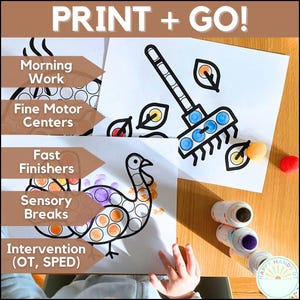 Thanksgiving Dot Art November No Prep Thanksgiving Dot Marker Turkey ...