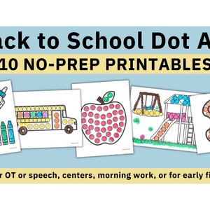 Back to School Coloring Fall Dot Marker First Day of School Coloring ...