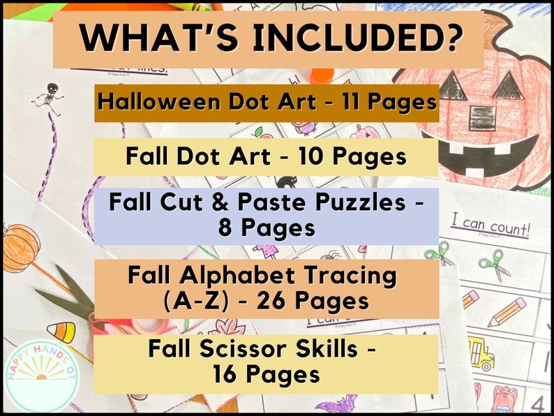 PRINTABLE BUNDLE - Fall Dot Marker Preschool Worksheets Occupational ...