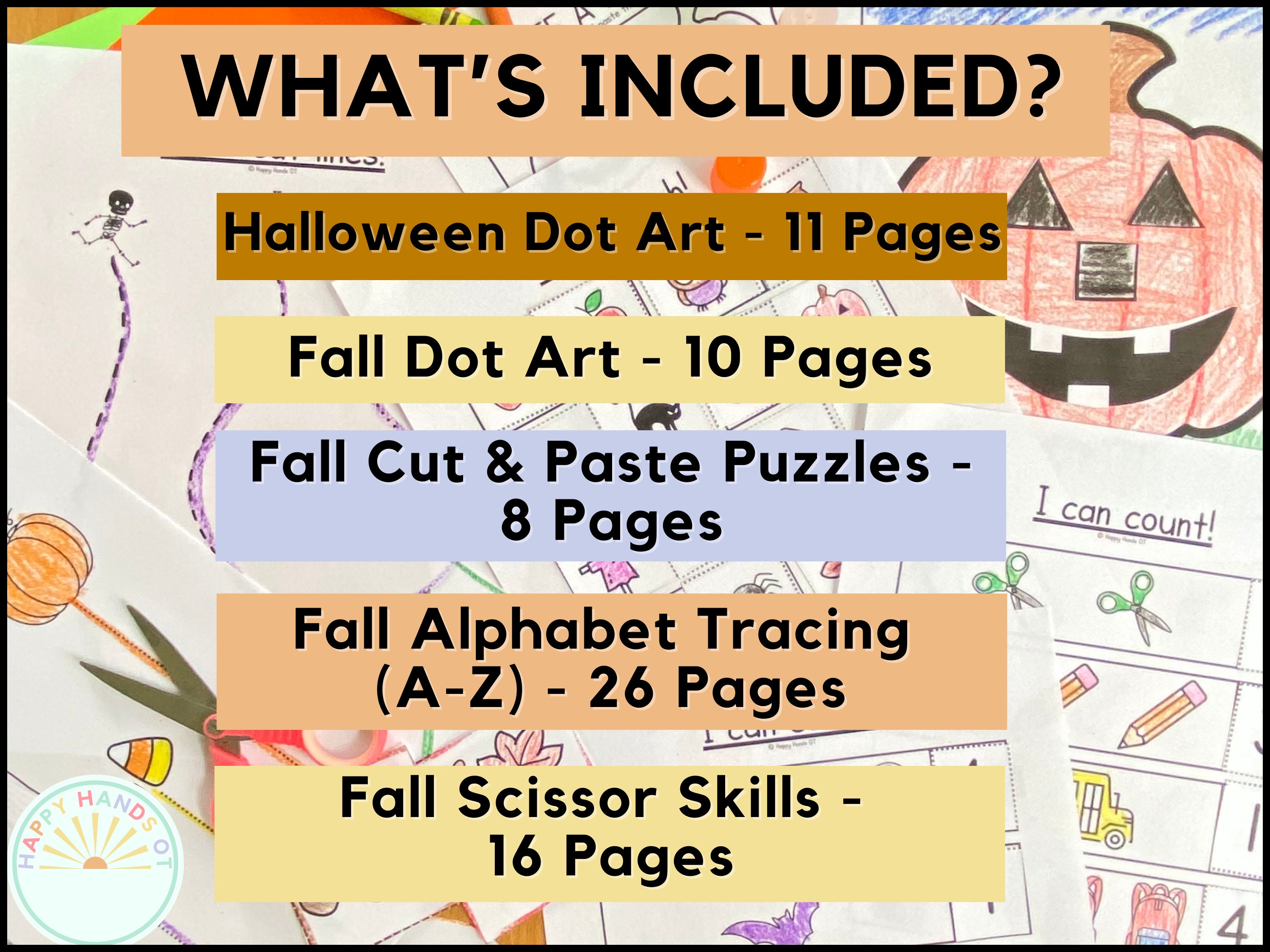 PRINTABLE BUNDLE - Fall Dot Marker Preschool Worksheets Occupational ...