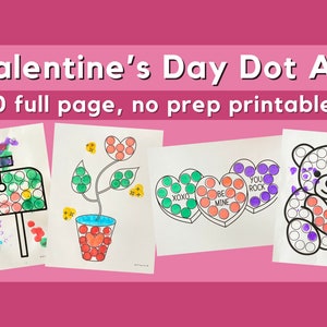 Valentines Day Dot Art Printable Preschool Valentines Worksheets for ...