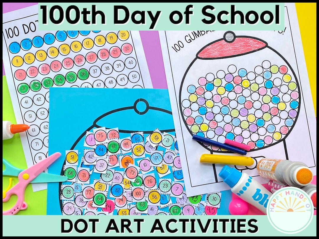 100th Day of School Gumball Craft 100 Days Celebration Printable ...