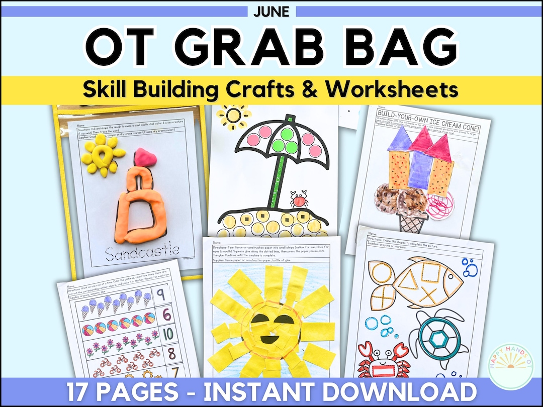June Occupational Therapy Preschool Fine Motor Skills: Summer Activity ...