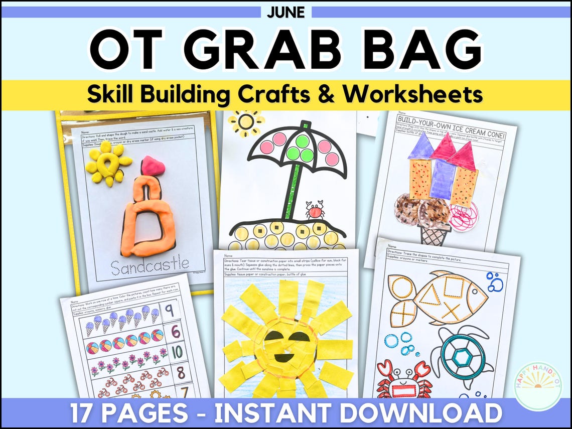 June Occupational Therapy Preschool Fine Motor Skills: Summer Activity ...
