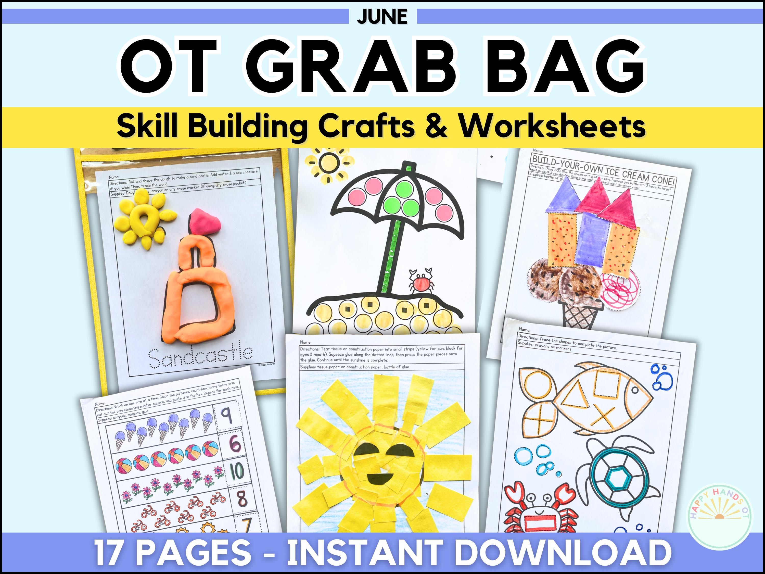 June Occupational Therapy Preschool Fine Motor Skills: Summer Activity ...
