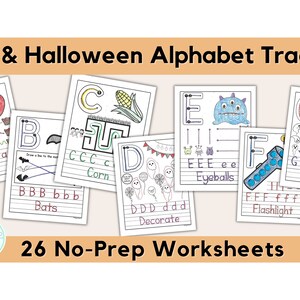 Fall ABC Tracing Worksheets Autumn Letter Tracing Pre K Worksheets ...