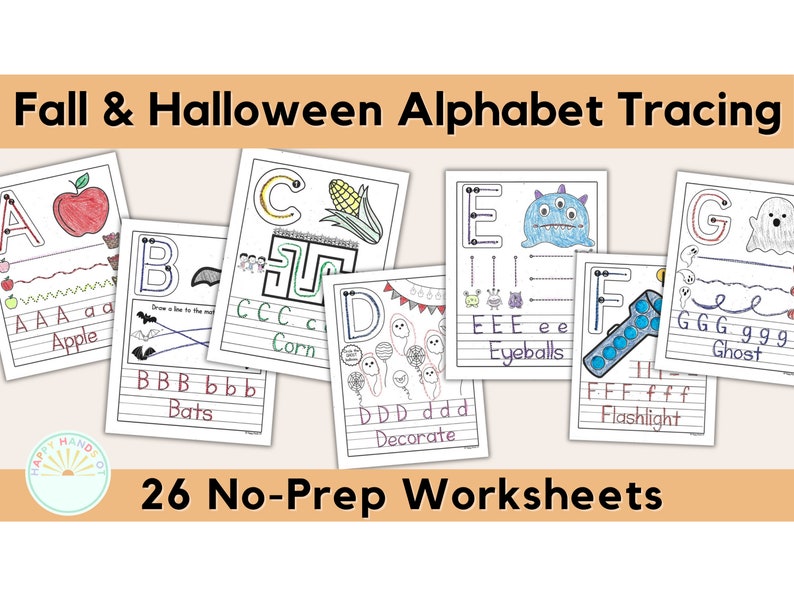 Fall ABC Tracing Worksheets Autumn Letter Tracing Pre K Worksheets ...
