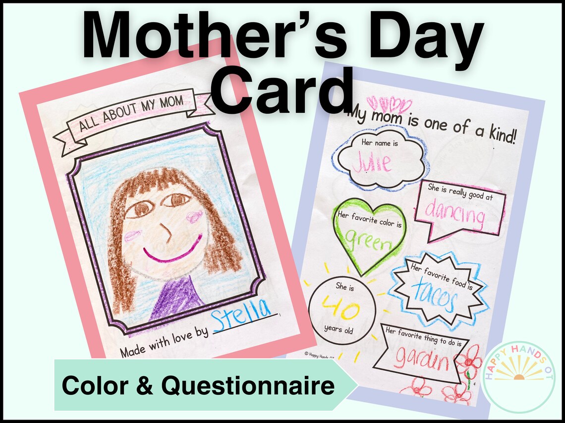 Mothers Day Card From Child Mothers Day Crafts for Preschool Mothers ...