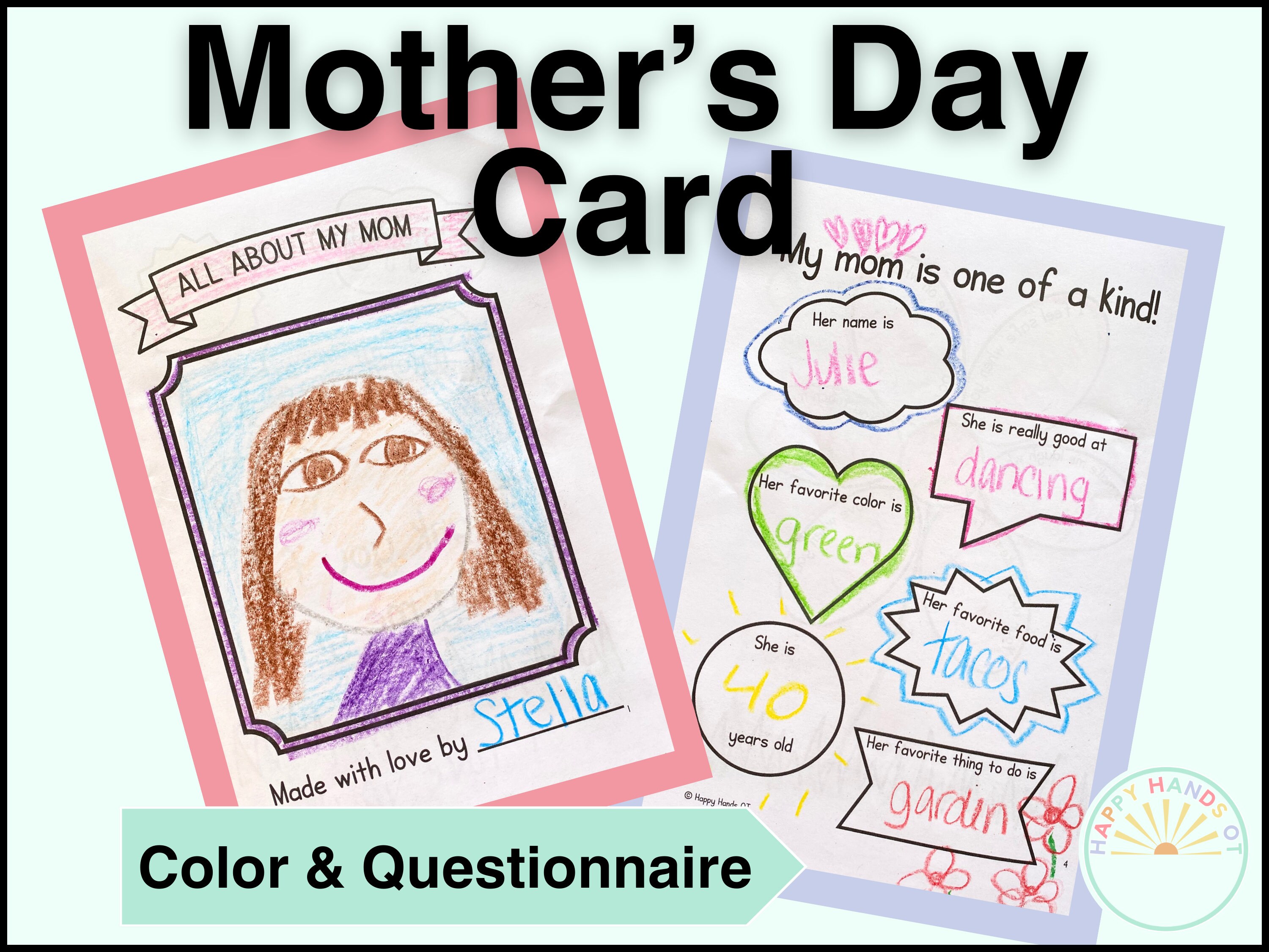 Mothers Day Card From Child Mothers Day Crafts for Preschool Mothers ...