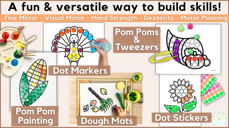 Thanksgiving Dot Art November No Prep Thanksgiving Dot Marker Turkey ...