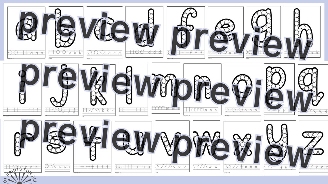 Alphabet Dot Art Preschool Worksheets for Kids ABC Tracing Worksheet ...