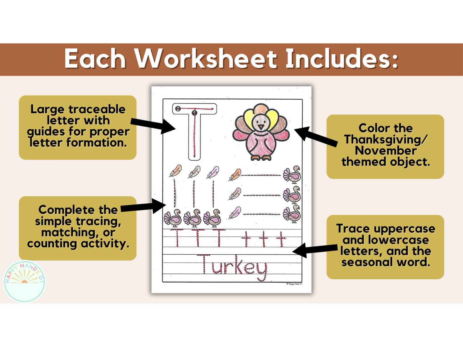 Thanksgiving ABC Tracing Worksheets Letter Tracing Pre K Worksheets ...